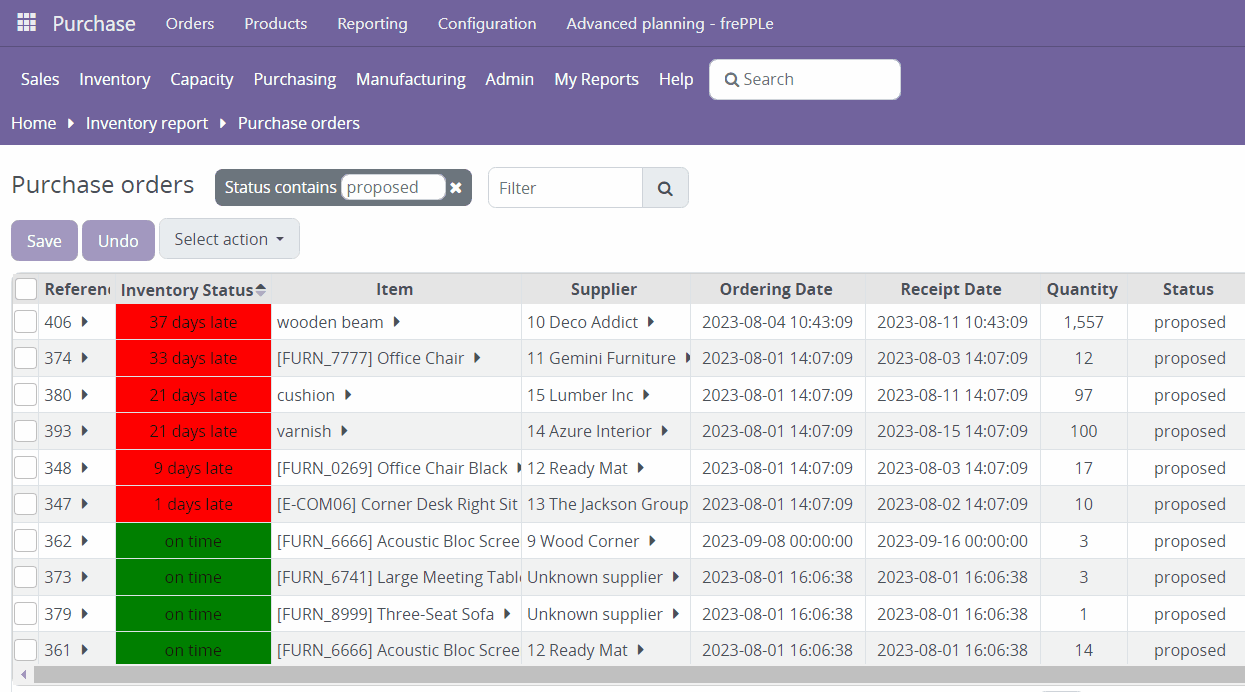 Advanced planning for odoo - frepple